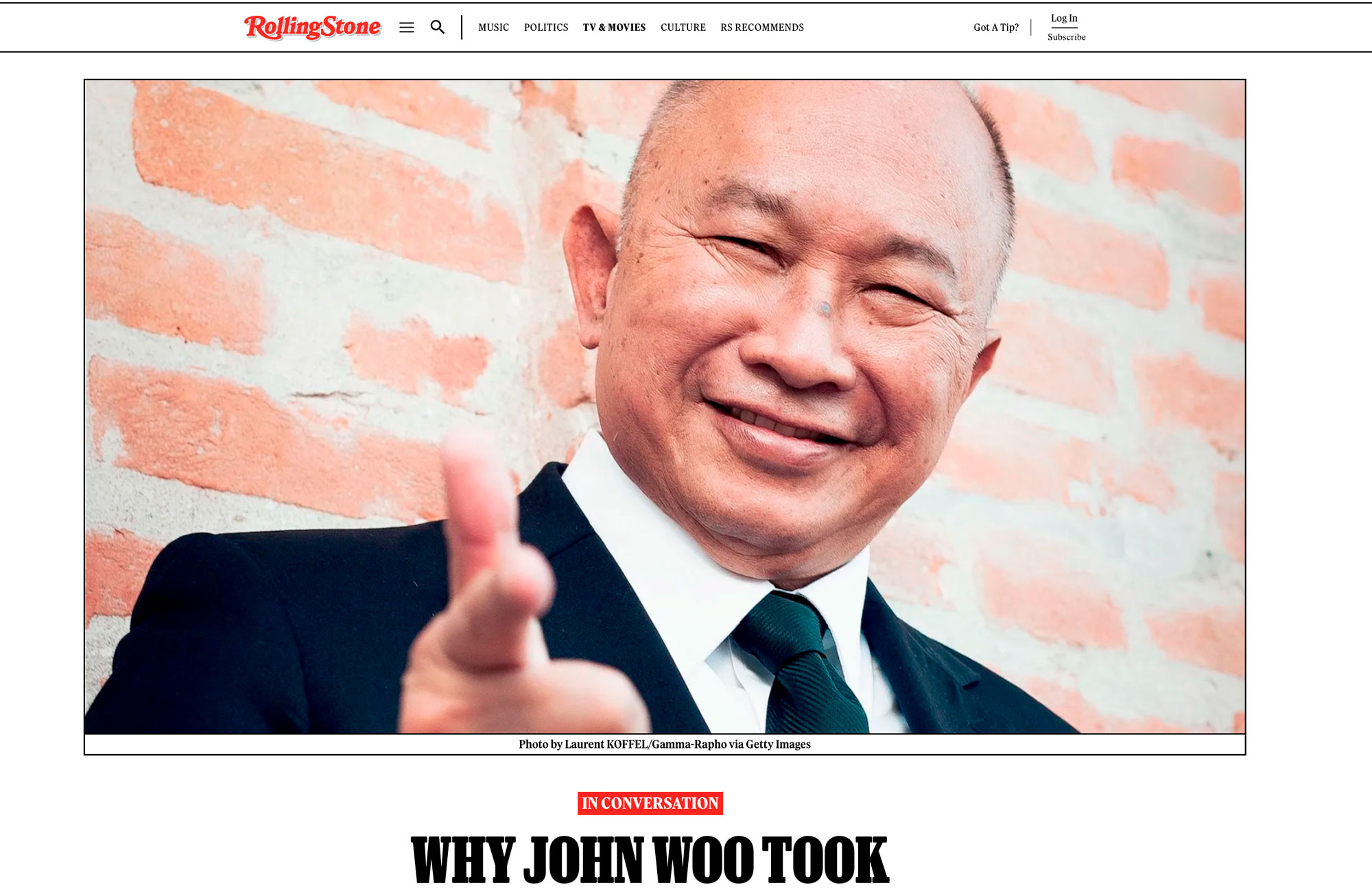 John Woo Rolling Stone Laurent Koffel
